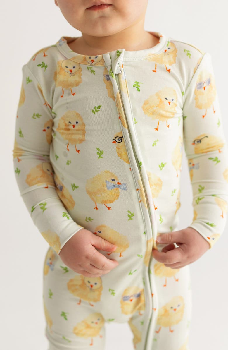 Posh Peanut Charles Chick Easter Print Fitted Convertible Footie ...