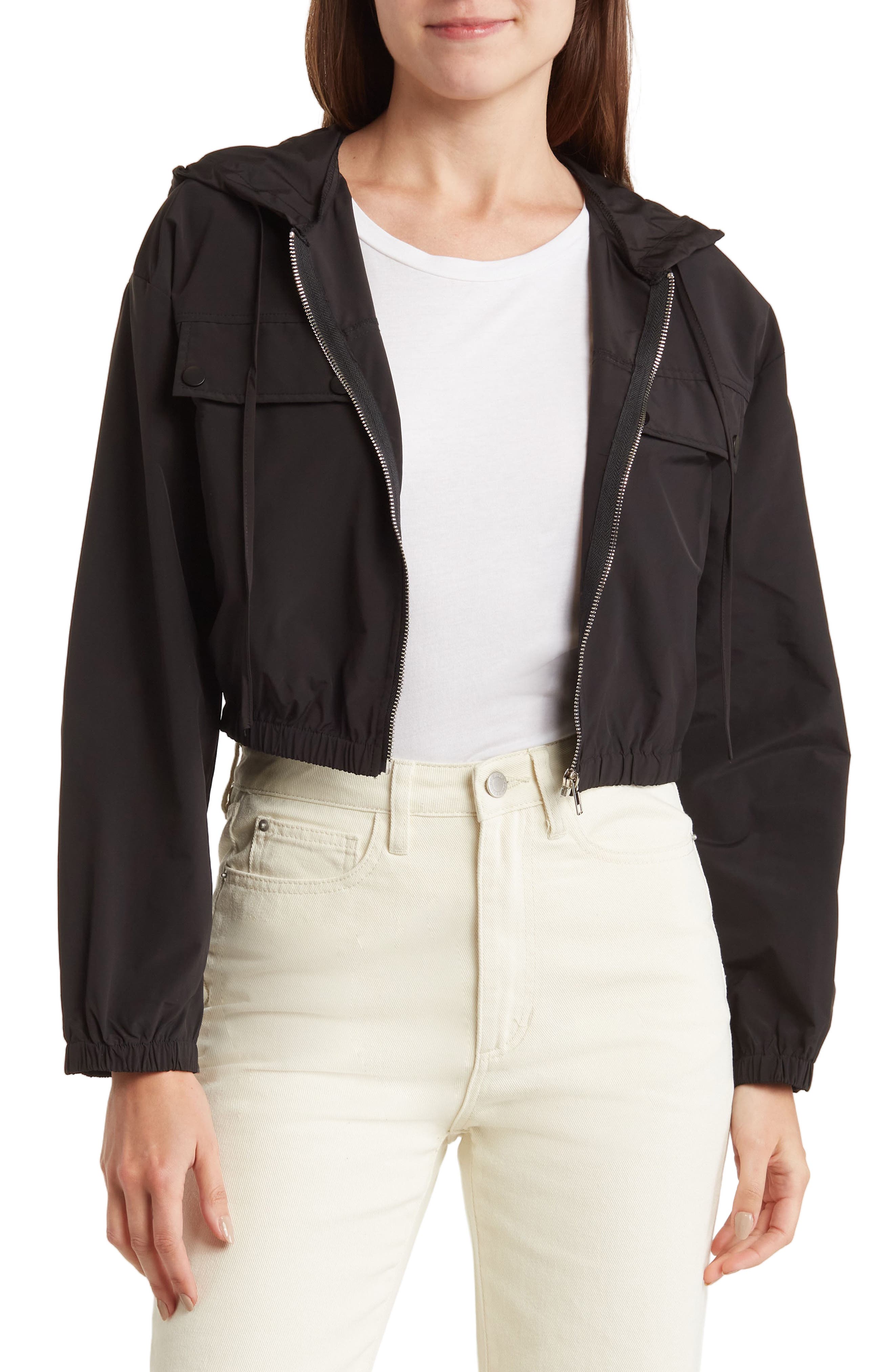 Know One Cares Cropped Nylon Windbreaker Jacket | Nordstromrack