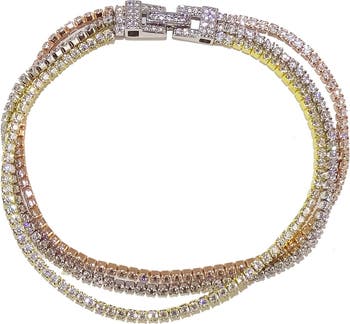 SAVVY CIE JEWELS Tricolor Multi Strand Bracelet | Nordstromrack