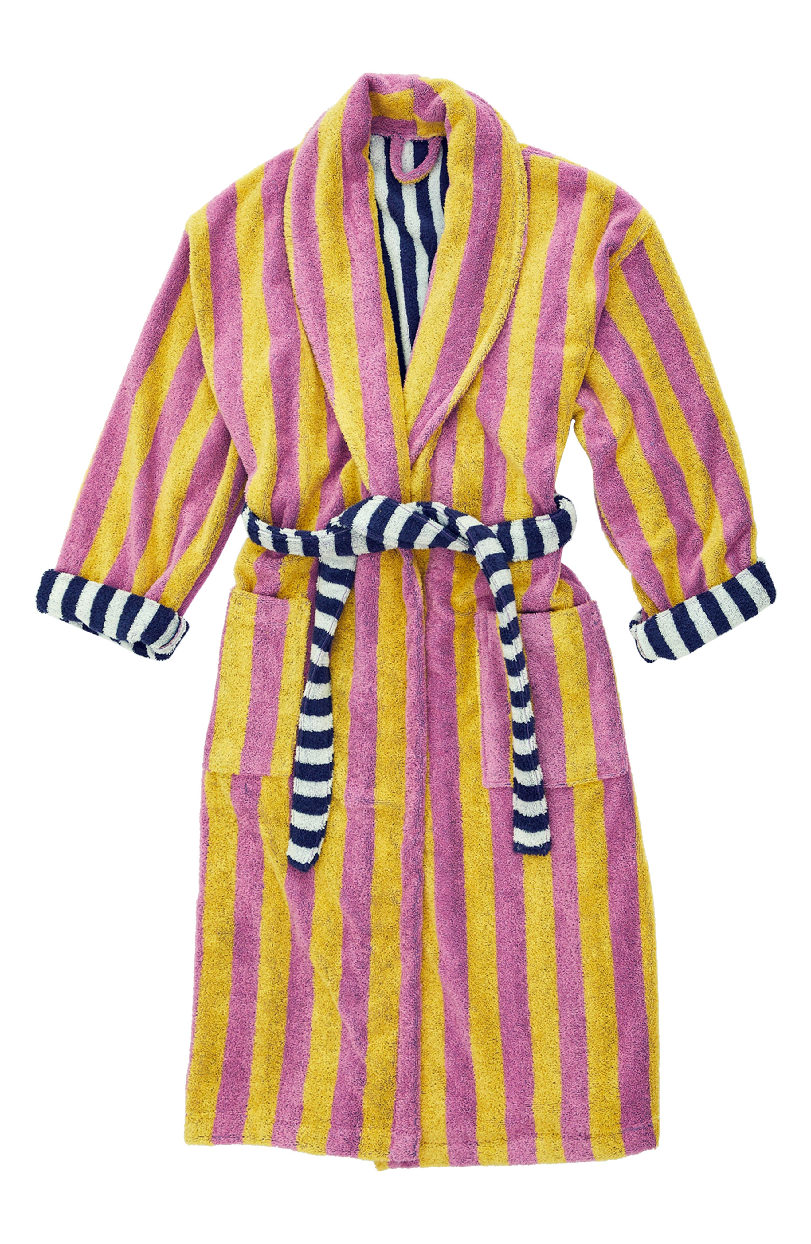Dusen Dusen Grapefruit Stripe Cotton Terry Robe | Nordstrom