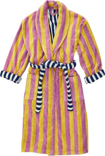 Dusen Dusen Grapefruit Stripe Cotton Terry Robe | Nordstrom