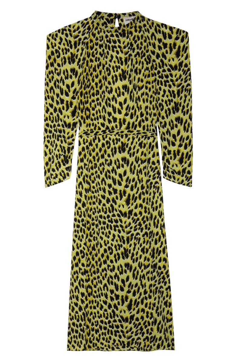 Zadig & Voltaire Racyl Leopard Print Puff Shoulder Bracelet Sleeve Silk ...