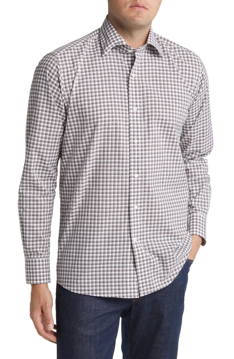 Peter Millar Cashel Check Flesh Finish Button-Up Shirt | Nordstrom