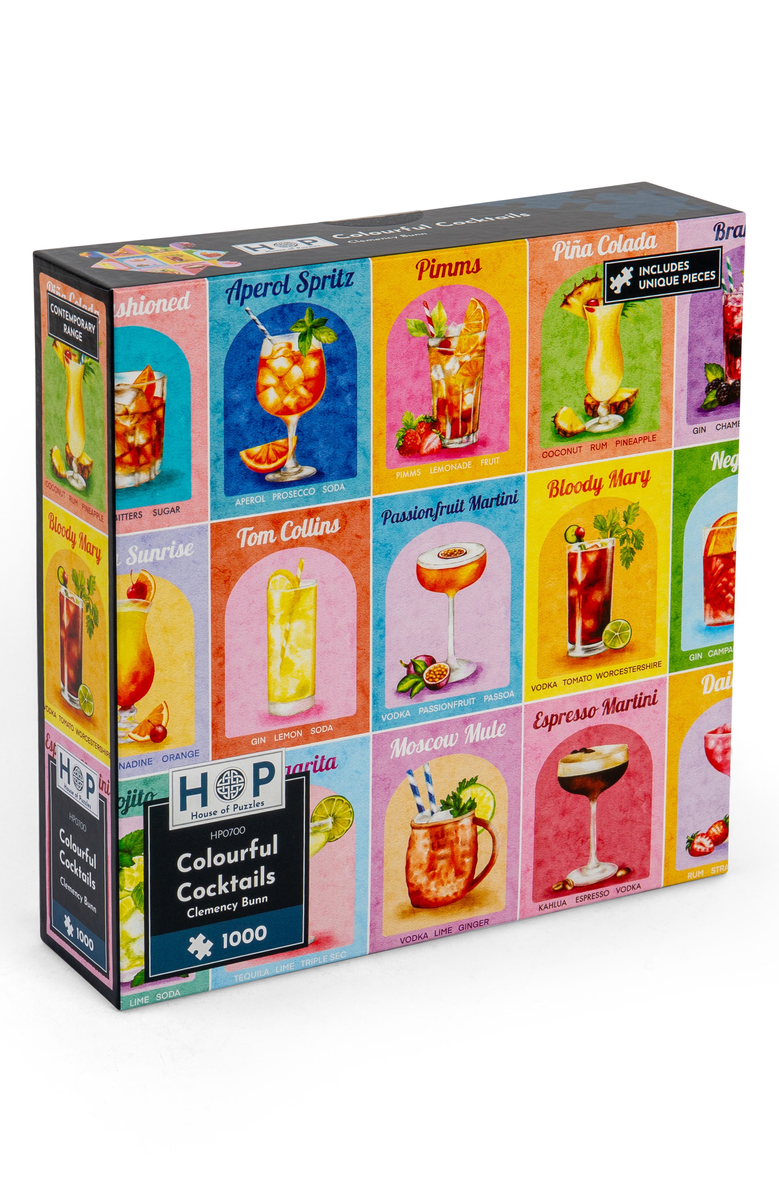 The House of Puzzles Colourful Cocktails 1,000-Piece Jigsaw Puzzle ...