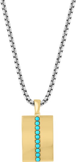 EFFY Men's Turquoise Dog Tag Necklace | Nordstromrack