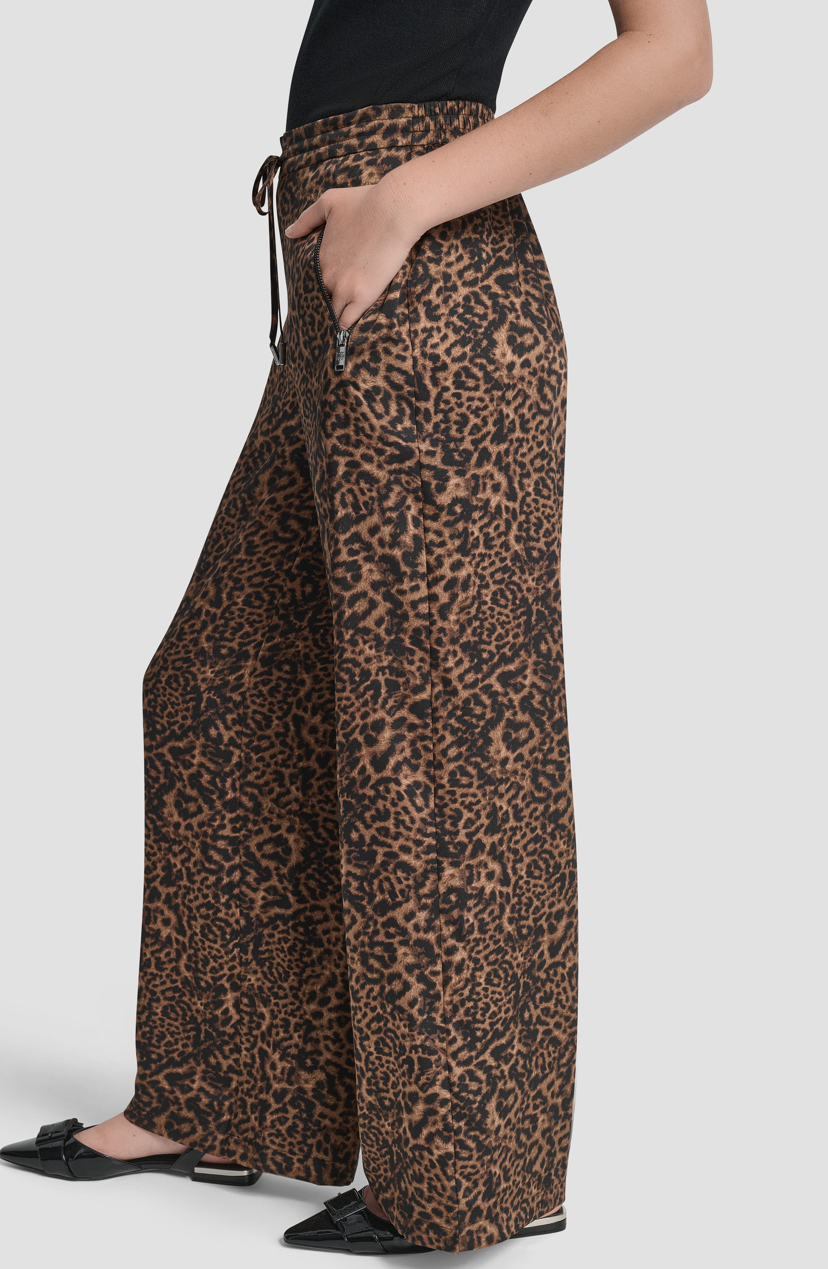 DKNY Cheetah Print Wide Leg Pants | Nordstrom