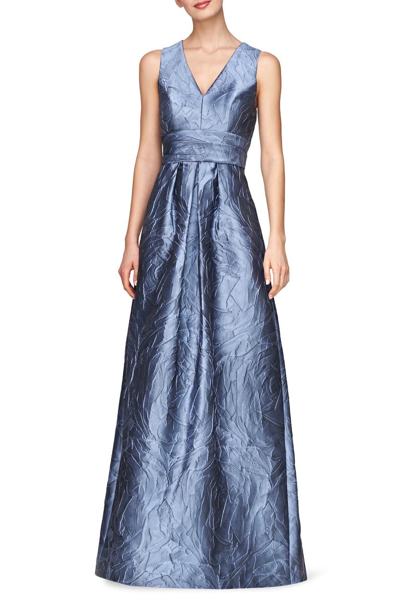 Kay Unger Mariah Crinkle Pleated Gown | Nordstrom