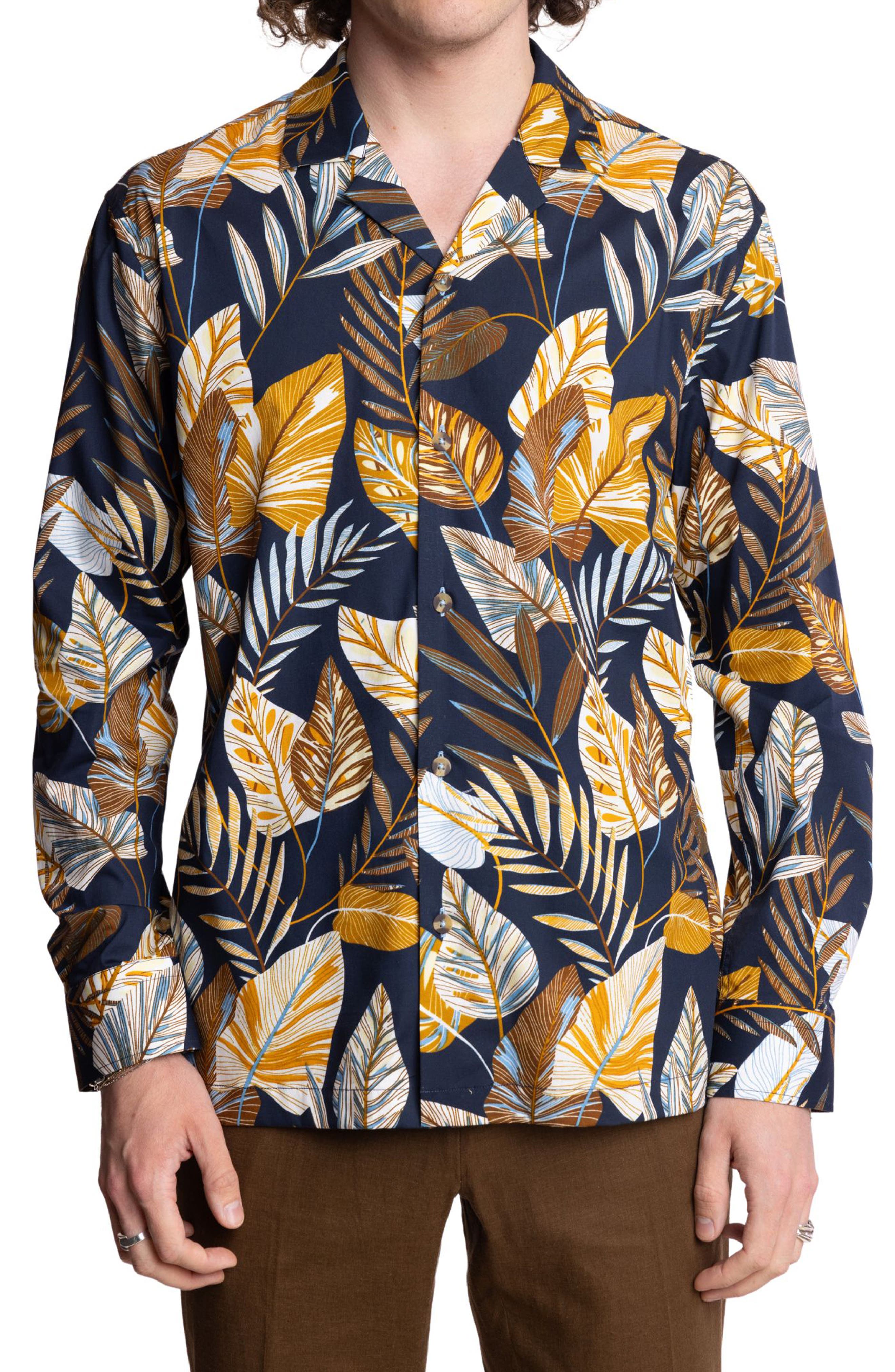 PAISLEY & GRAY Trim Fit Long Sleeve Camp Shirt | Nordstromrack