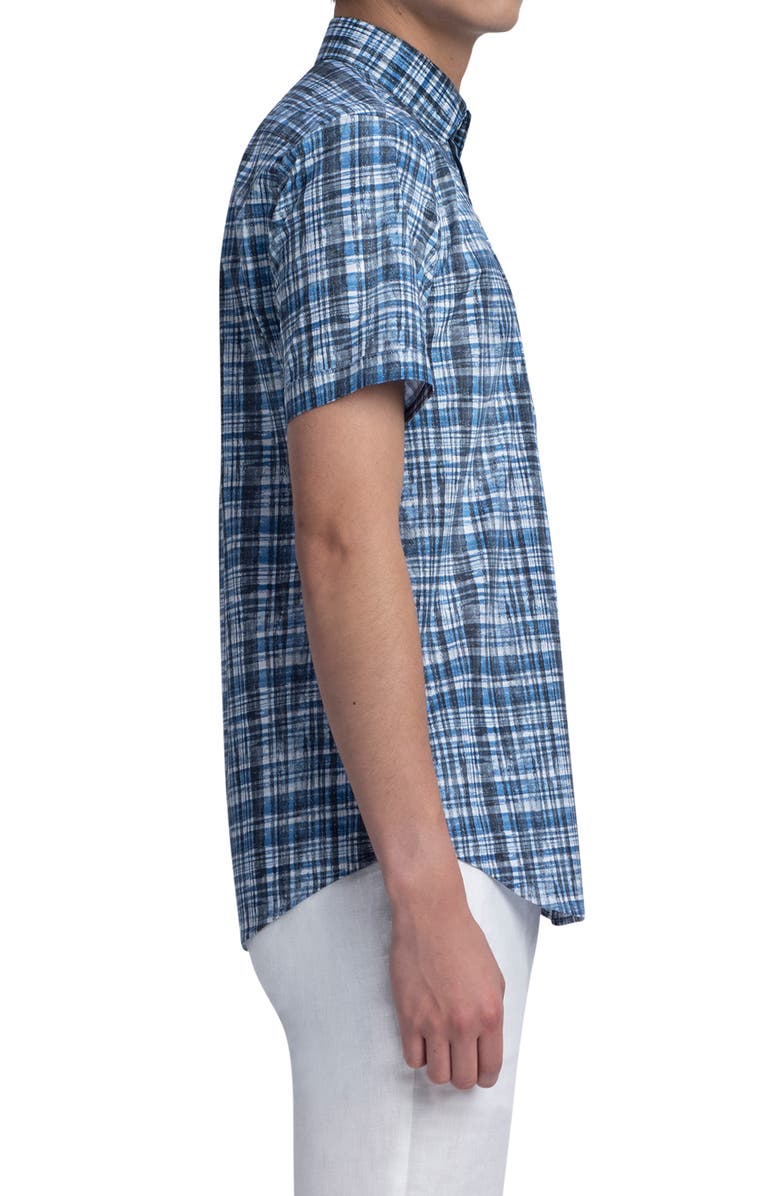 Bugatchi Classic Fit Plaid Short Sleeve Button-Up Shirt | Nordstrom