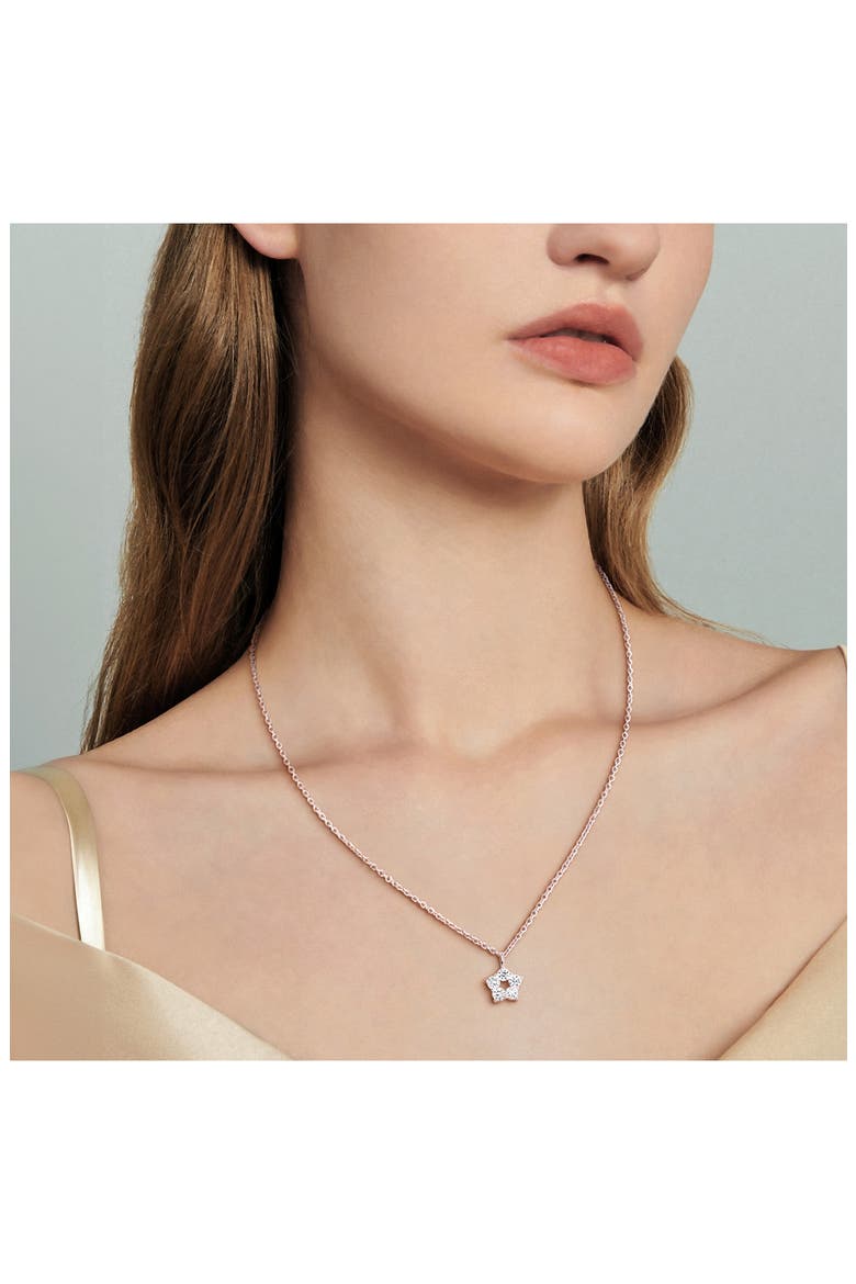 Sterling Silver Lab Grown Diamond Star Pendant Necklace (Women ...