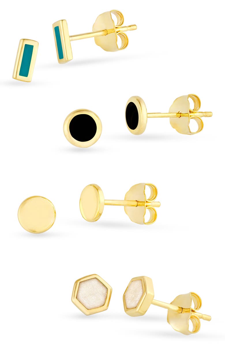 HAWLEY ST Set of 4 Assorted 14K Gold Stud Earrings | Nordstromrack