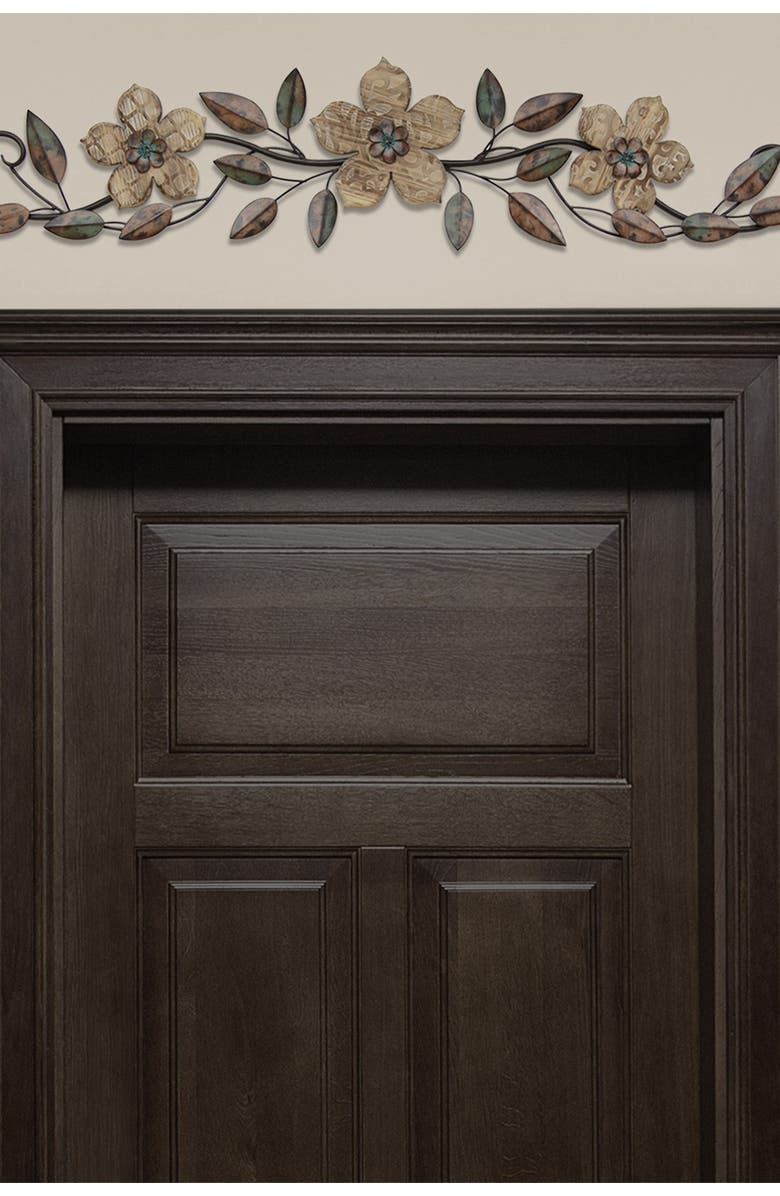 STRATTON HOME DECOR Floral Patterned Wood Over the Door Multicolor Wall ...