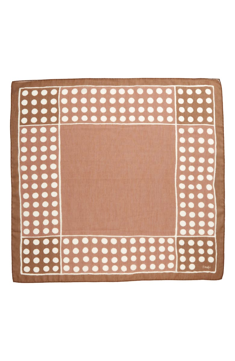 Drake's Spotted Border Print Cotton & Silk Bandana | Nordstrom
