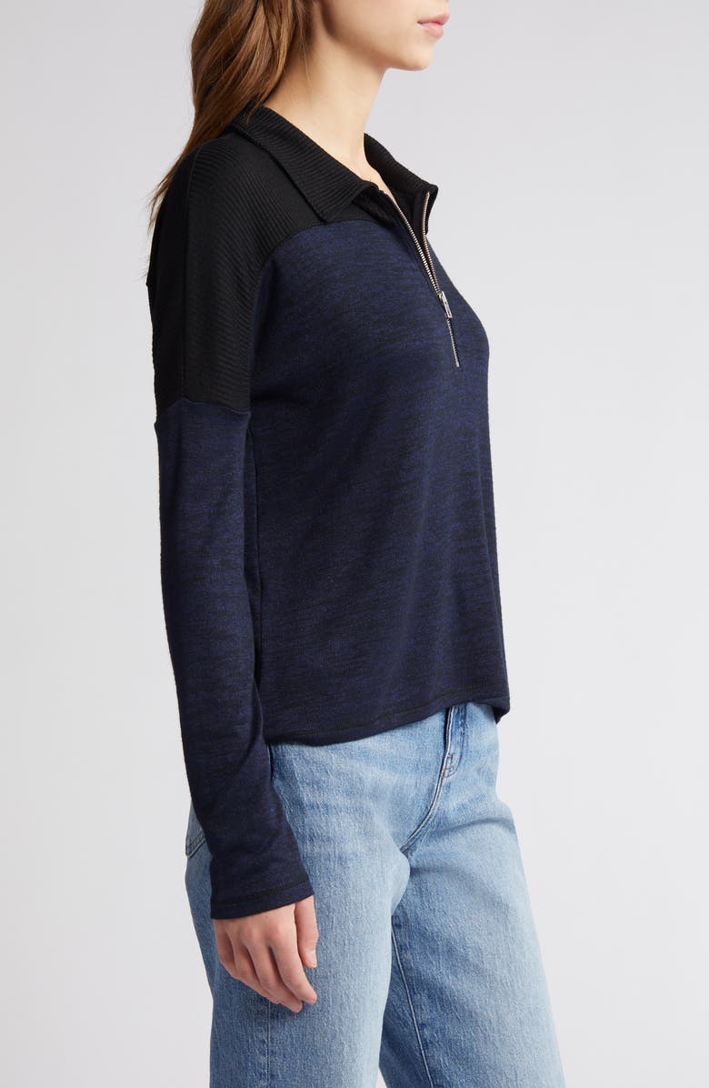 rag & bone The Long Sleeve Knit Zip Polo | Nordstromrack