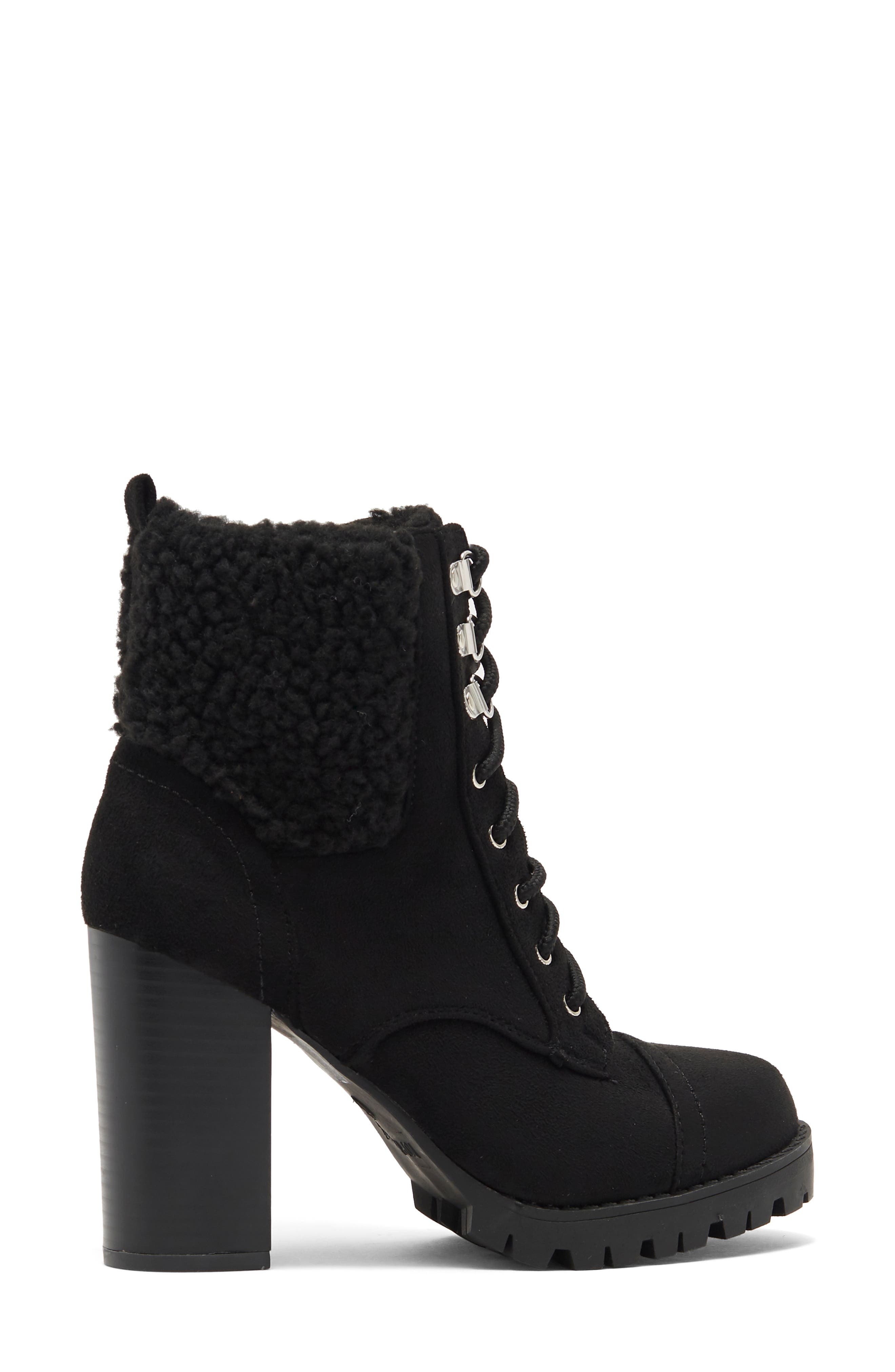 TOP GUY SHOES Sassy Faux Shearling Cuff Lug Sole Bootie (Women ...