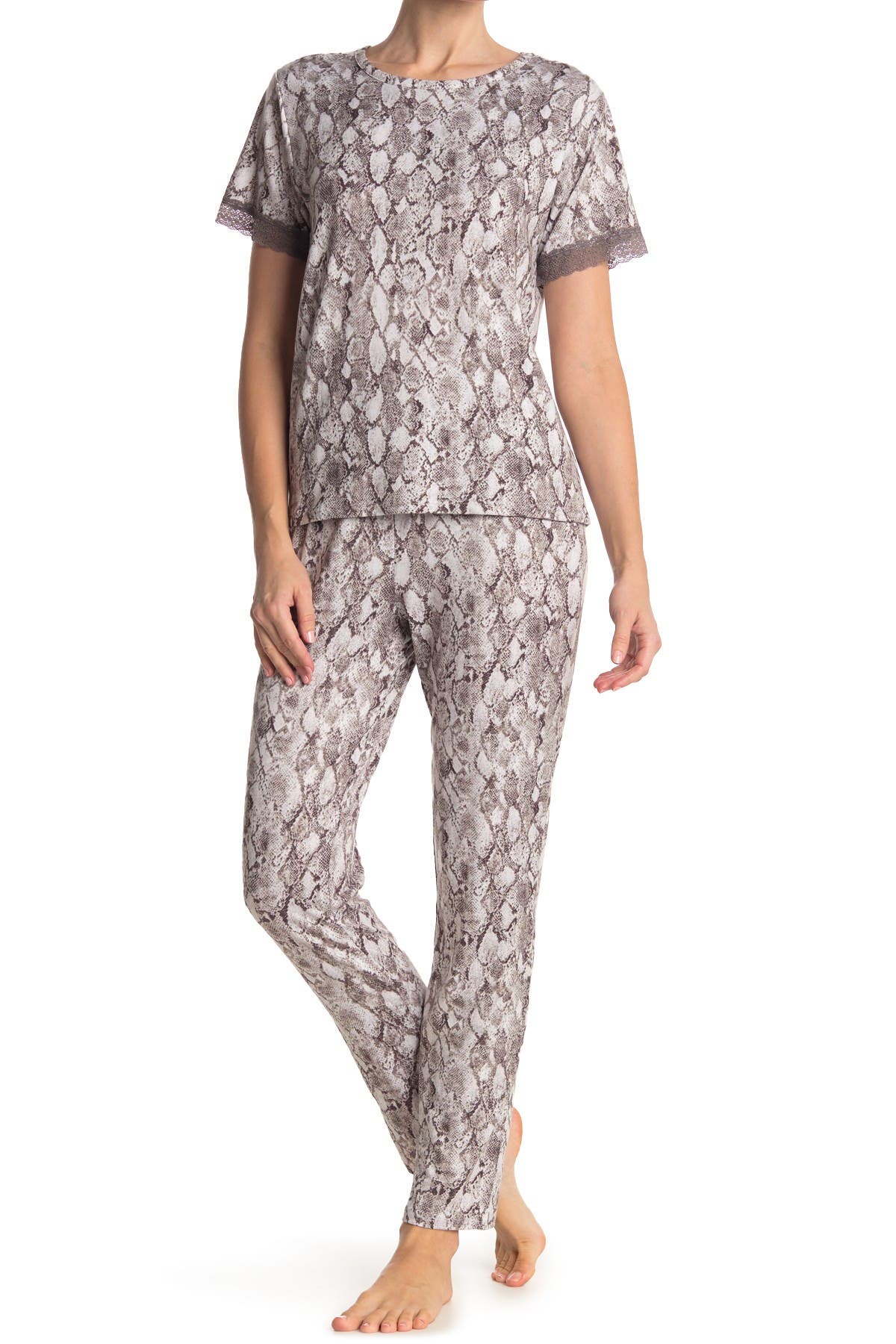 Flora Nikrooz Shania Snake Print Top & Pants 2-Piece Pajama Set ...
