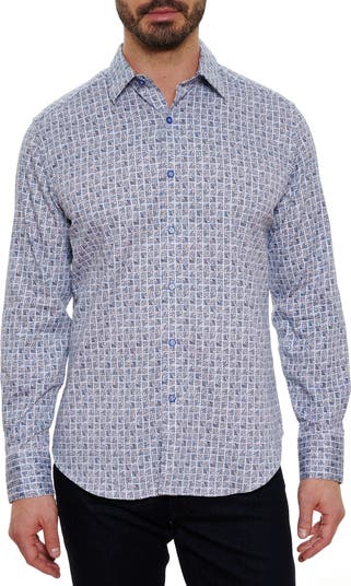 Robert Graham Barrington Geo Print Stretch Button-Up Shirt | Nordstromrack