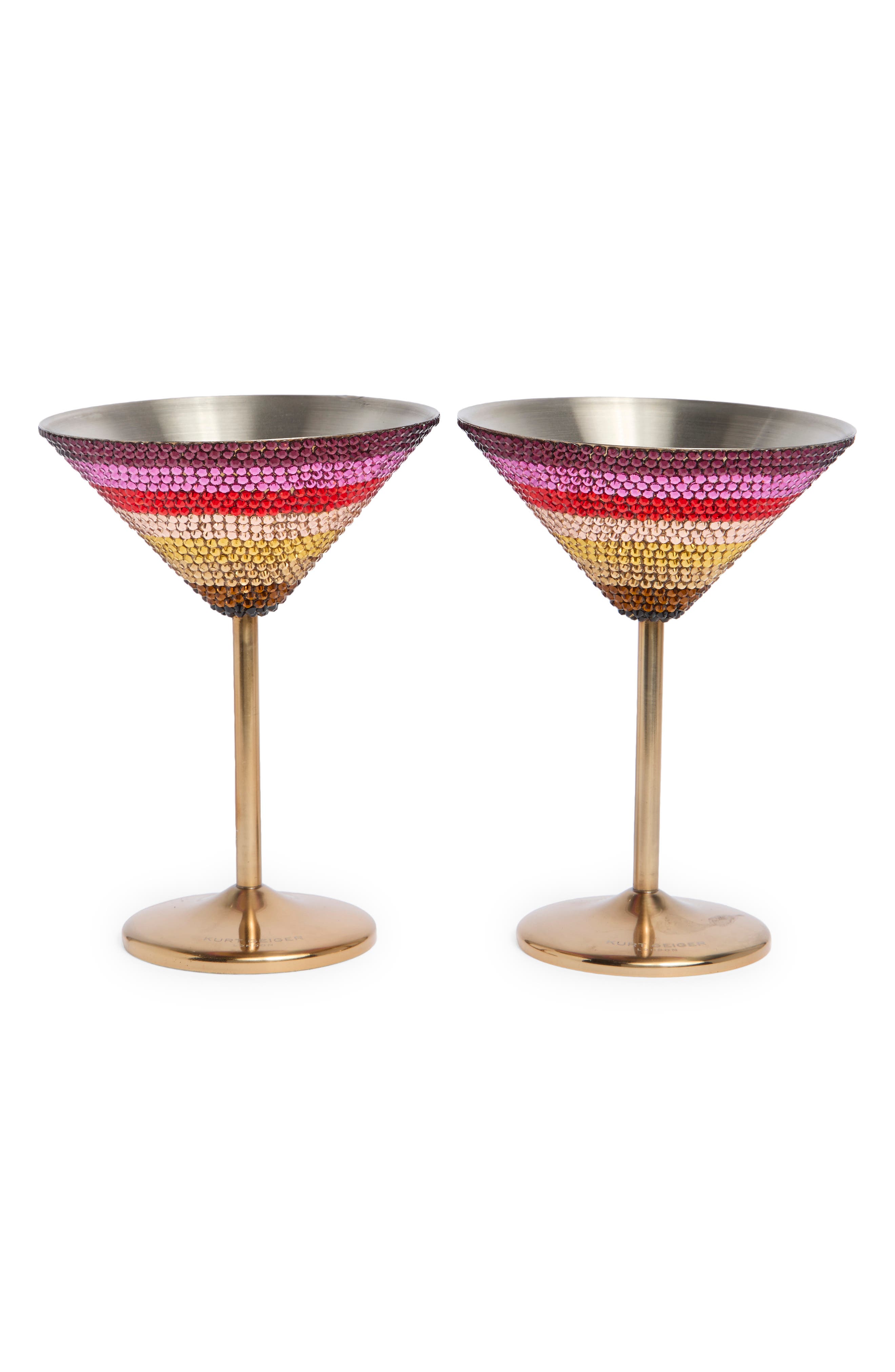 Kurt Geiger London Set of 2 - Crystal Embellished Martini Glasses ...