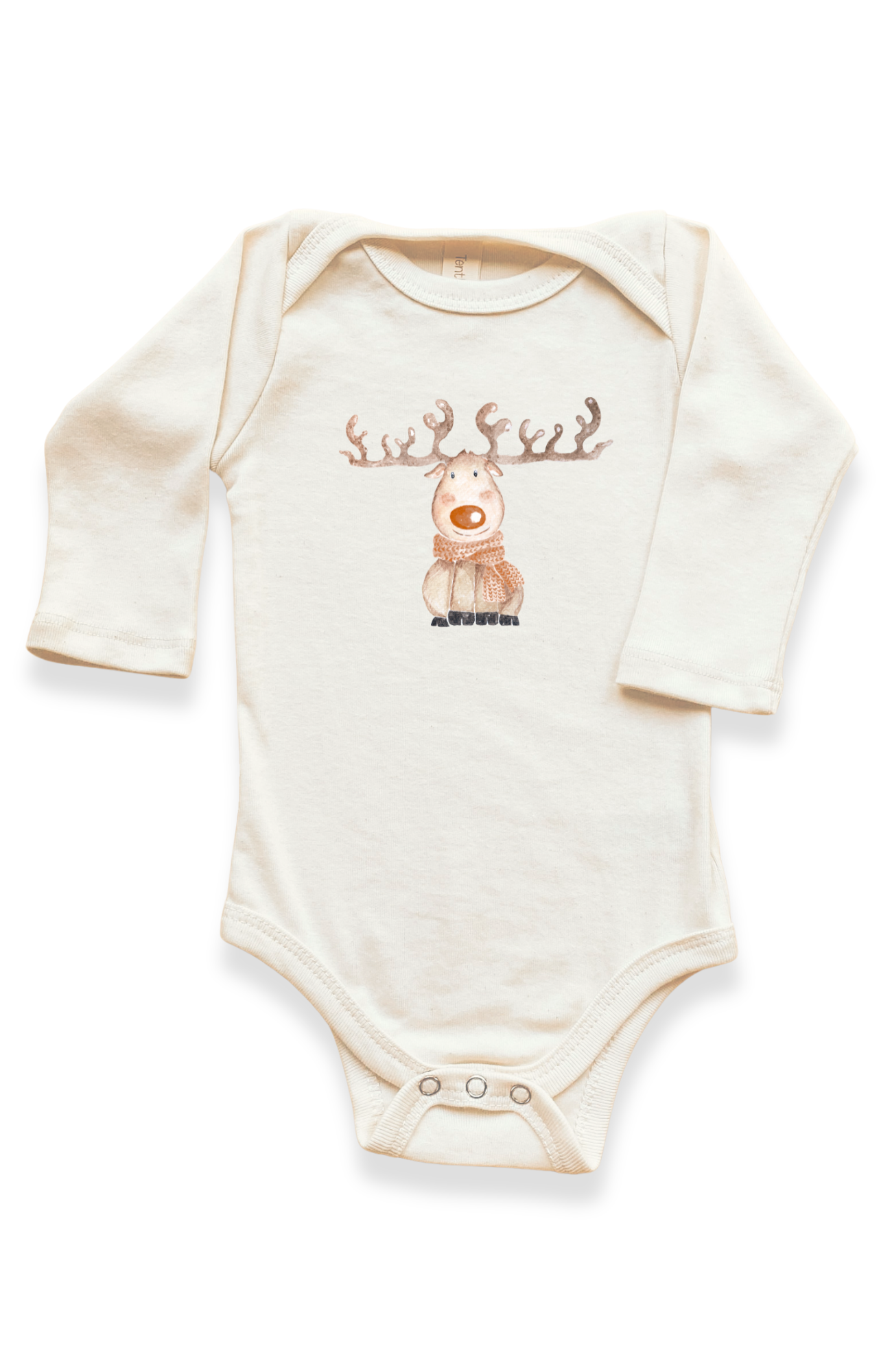 Tenth & Pine Reindeer - Organic Long Sleeve Baby Bodysuit | Nordstrom