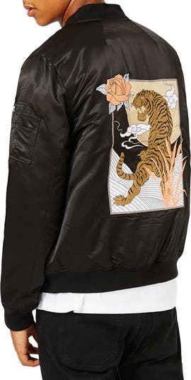 Topman Embroidered Tiger Bomber Jacket | Nordstrom