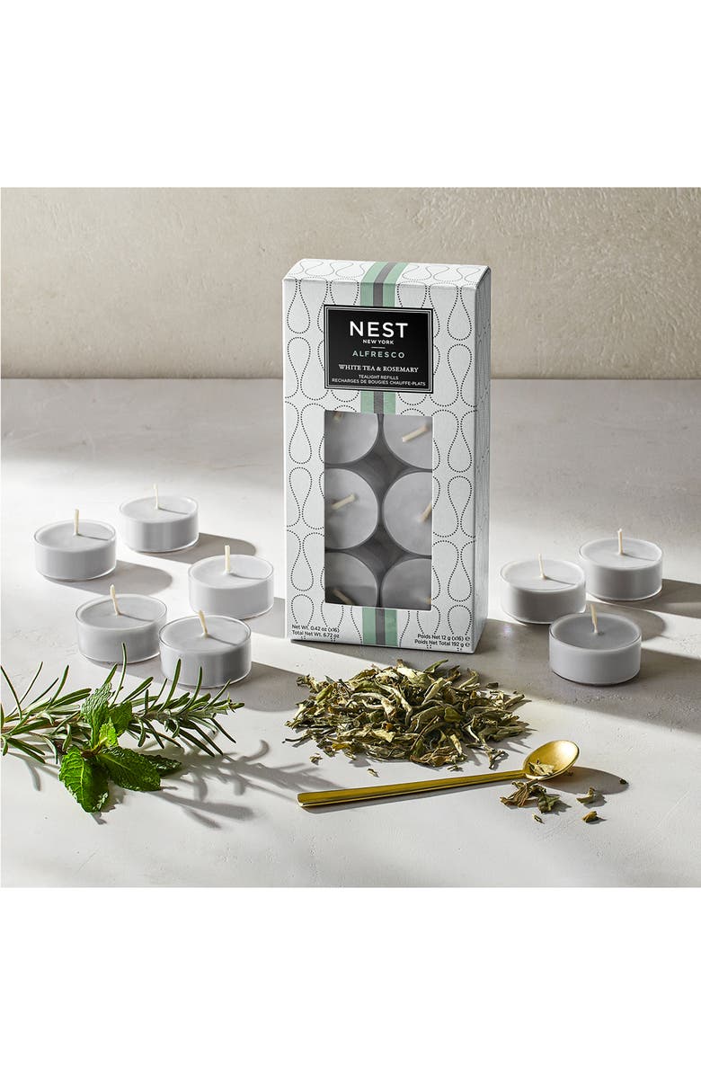 NEST New York White Tea & Rosemary 12-Pack Tealight Candle Refills ...