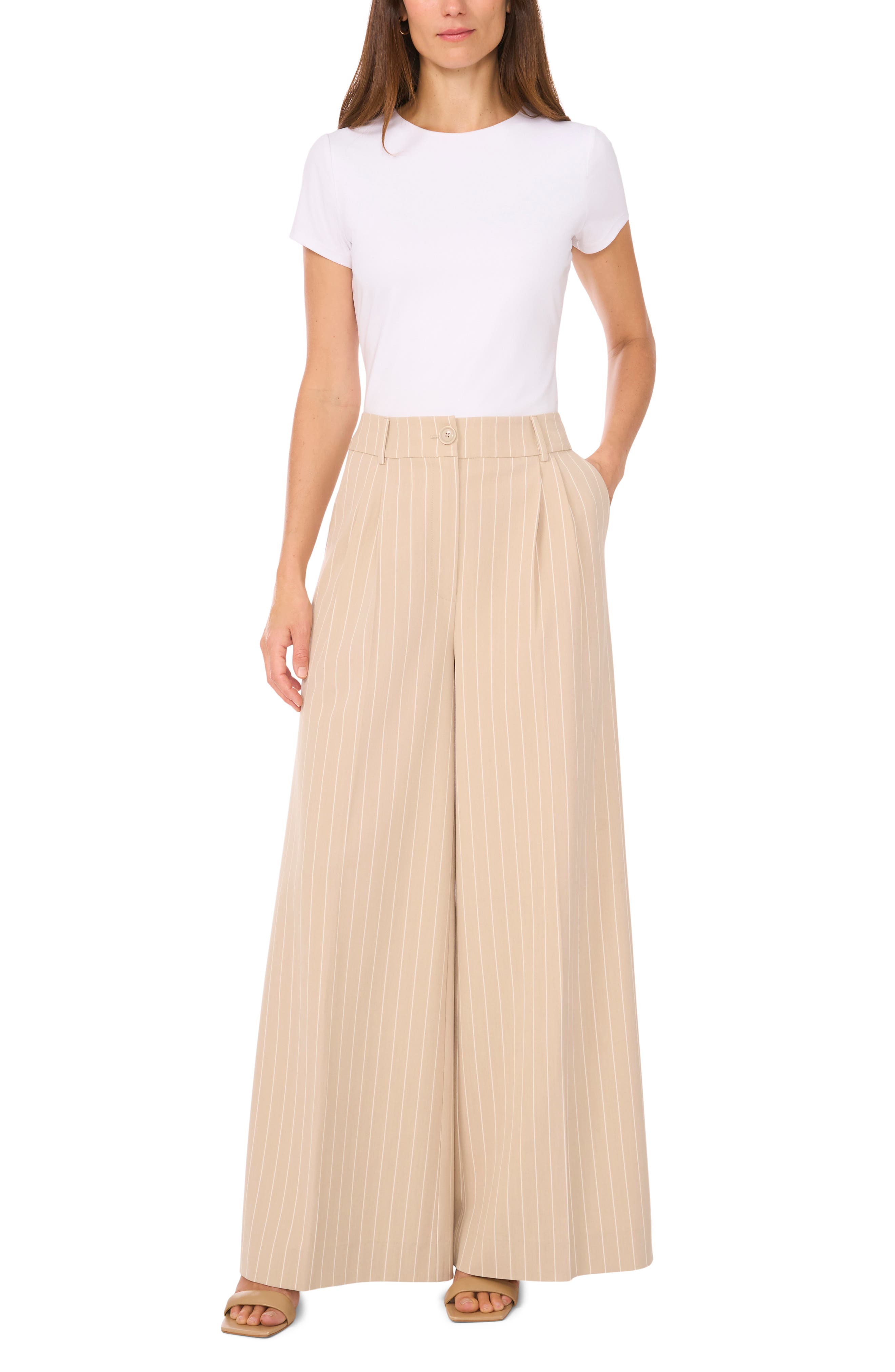 Halogen® Pinstripe Wide Leg Pants | Nordstromrack