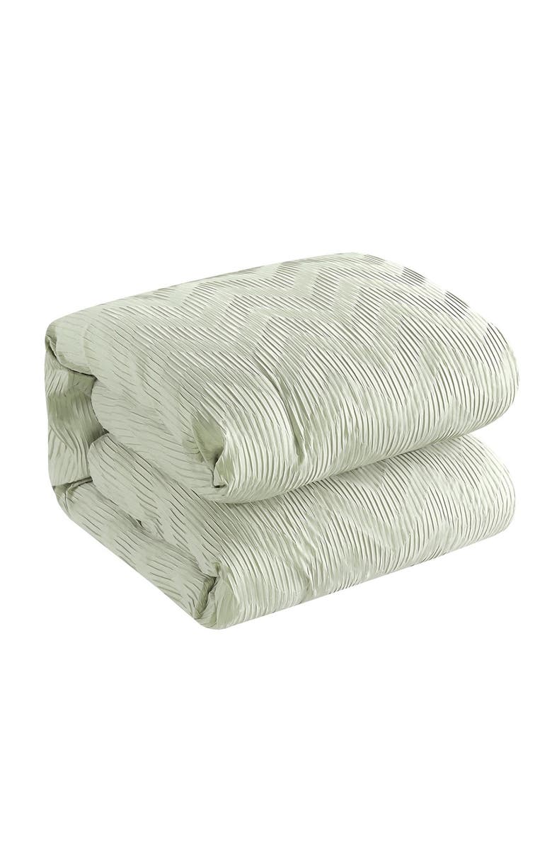 CHIC Aveline Plush Ribbed Chevron Design King Comforter Set - Beige - 6 ...