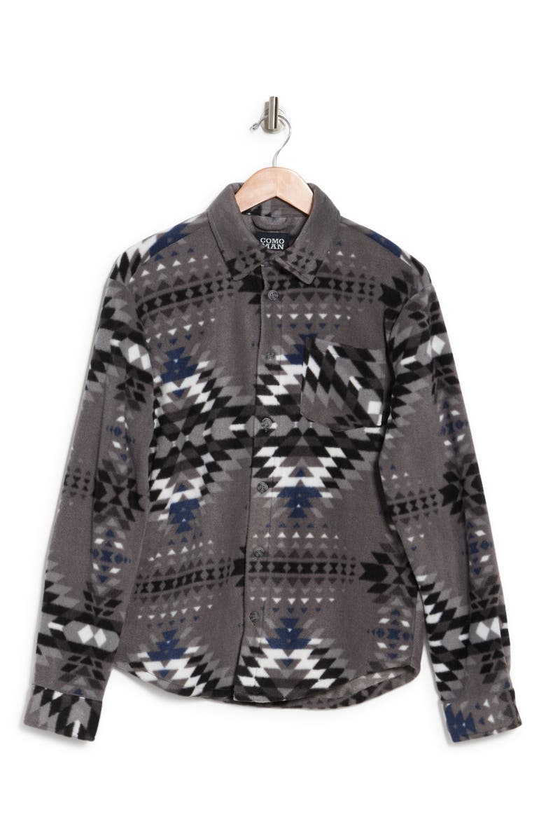 COMO VINTAGE Printed Polar Fleece Shirt Jacket | Nordstromrack