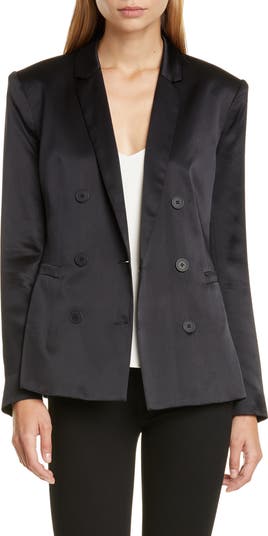 L'AGENCE Colin Silk Double Breasted Blazer | Nordstromrack