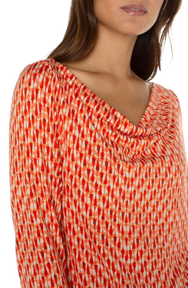 Liverpool Los Angeles Coral Blaze Ikat Print Knit Top | Nordstrom