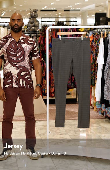 Theory Men's Zaine Check Stretch Flat Front Dress Pants | Nordstromrack