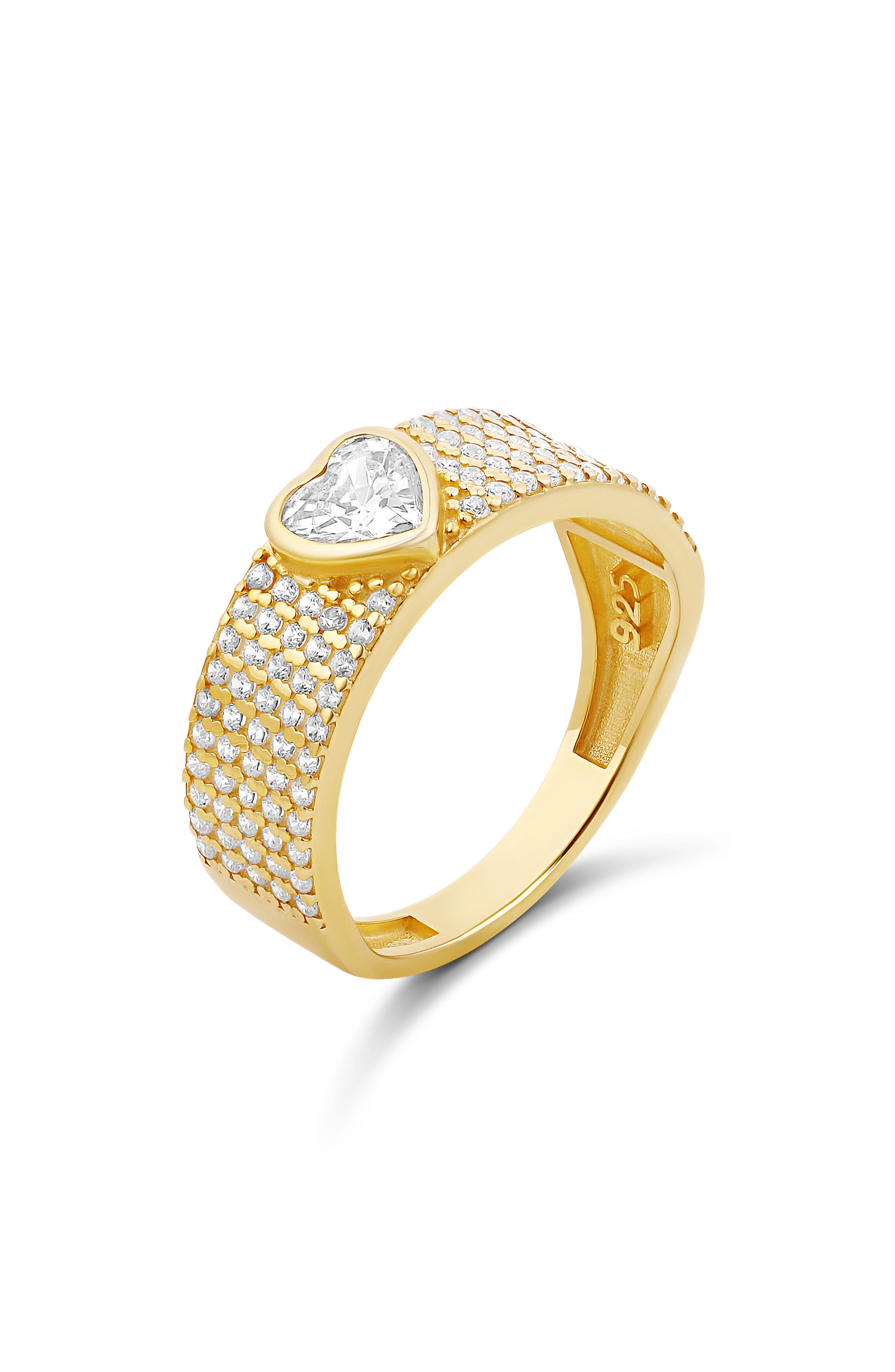 SHYMI Pavé Band Ring with Center Heart | Nordstrom