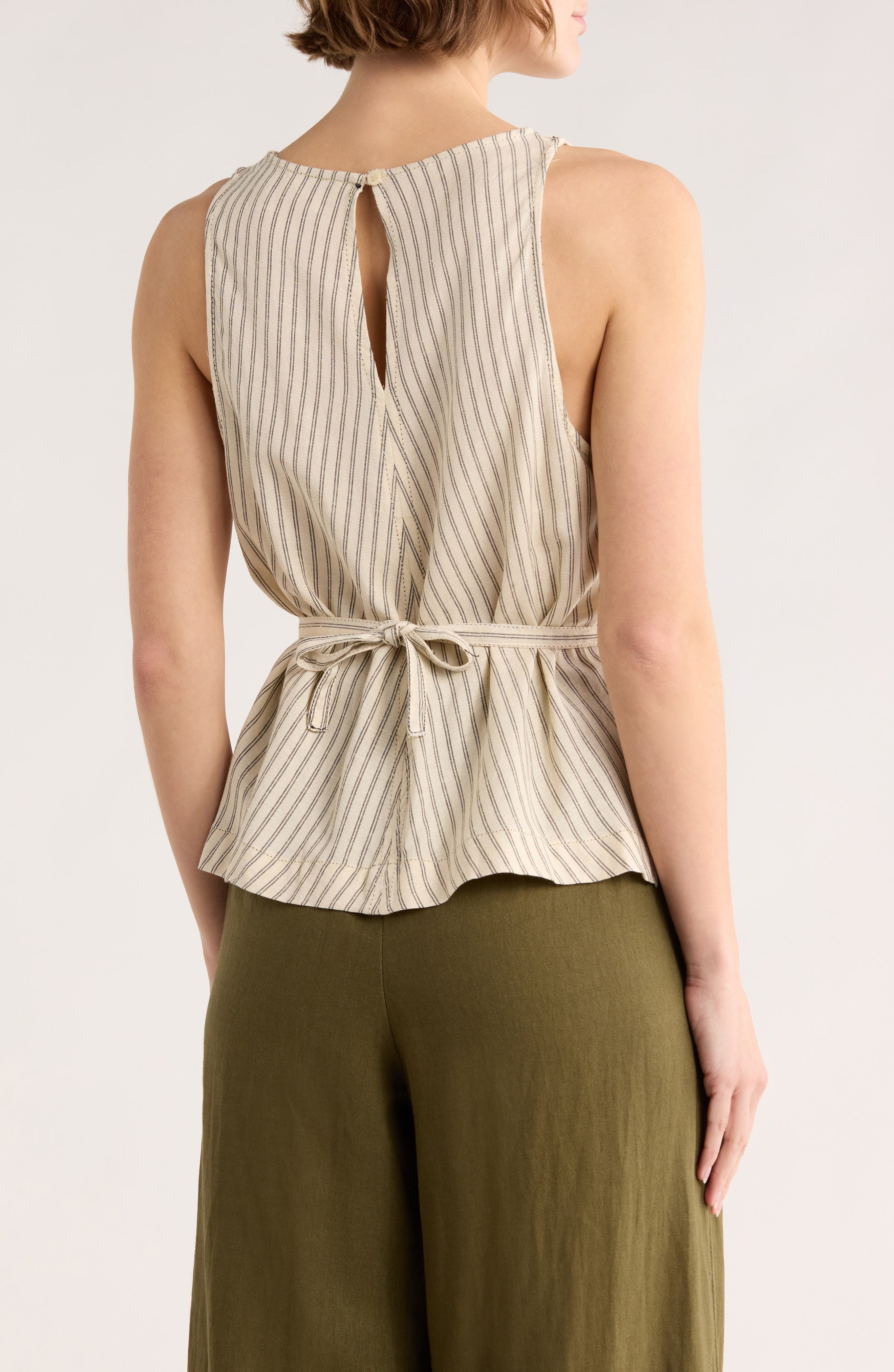 MAX STUDIO Pinstripe Tie Back Tank | Nordstromrack