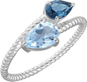 YS GEMS London Blue Topaz & Blue Topaz Crossover Ring | Nordstromrack