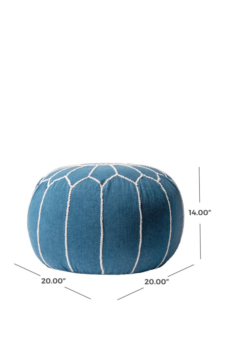 NULOOM Classic Moroccan Cotton Ottoman Pouf - Blue | Nordstromrack