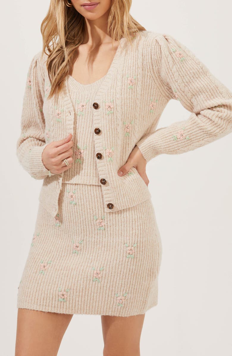 ASTR the Label Tea Party Crystal Detail Knit Skirt | Nordstromrack