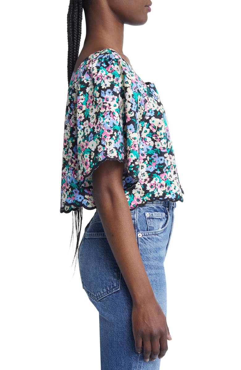 Rails Kit Floral Square Neck Crop Blouse | Nordstromrack