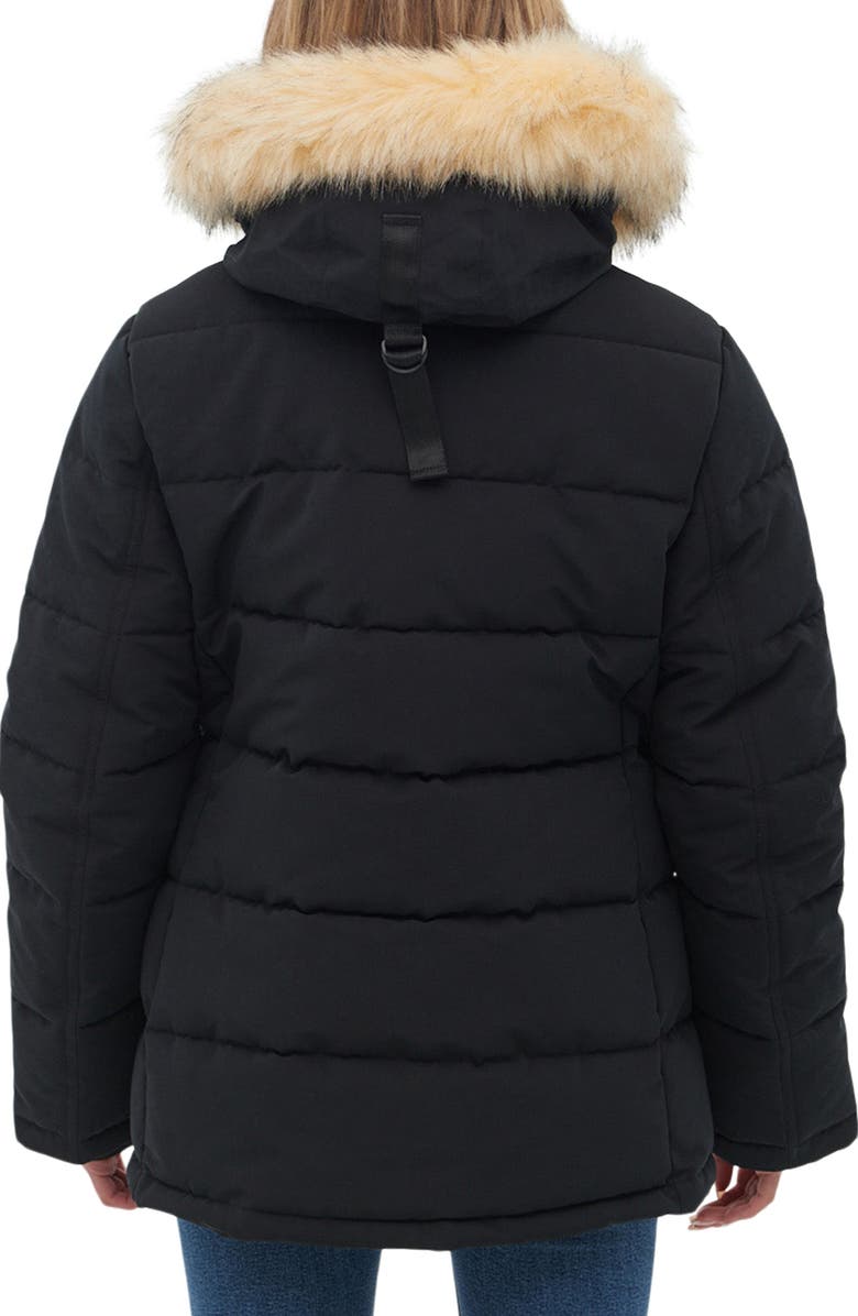 Bench. Hooded Puffer Jacket with Faux Fur Trim | Nordstromrack