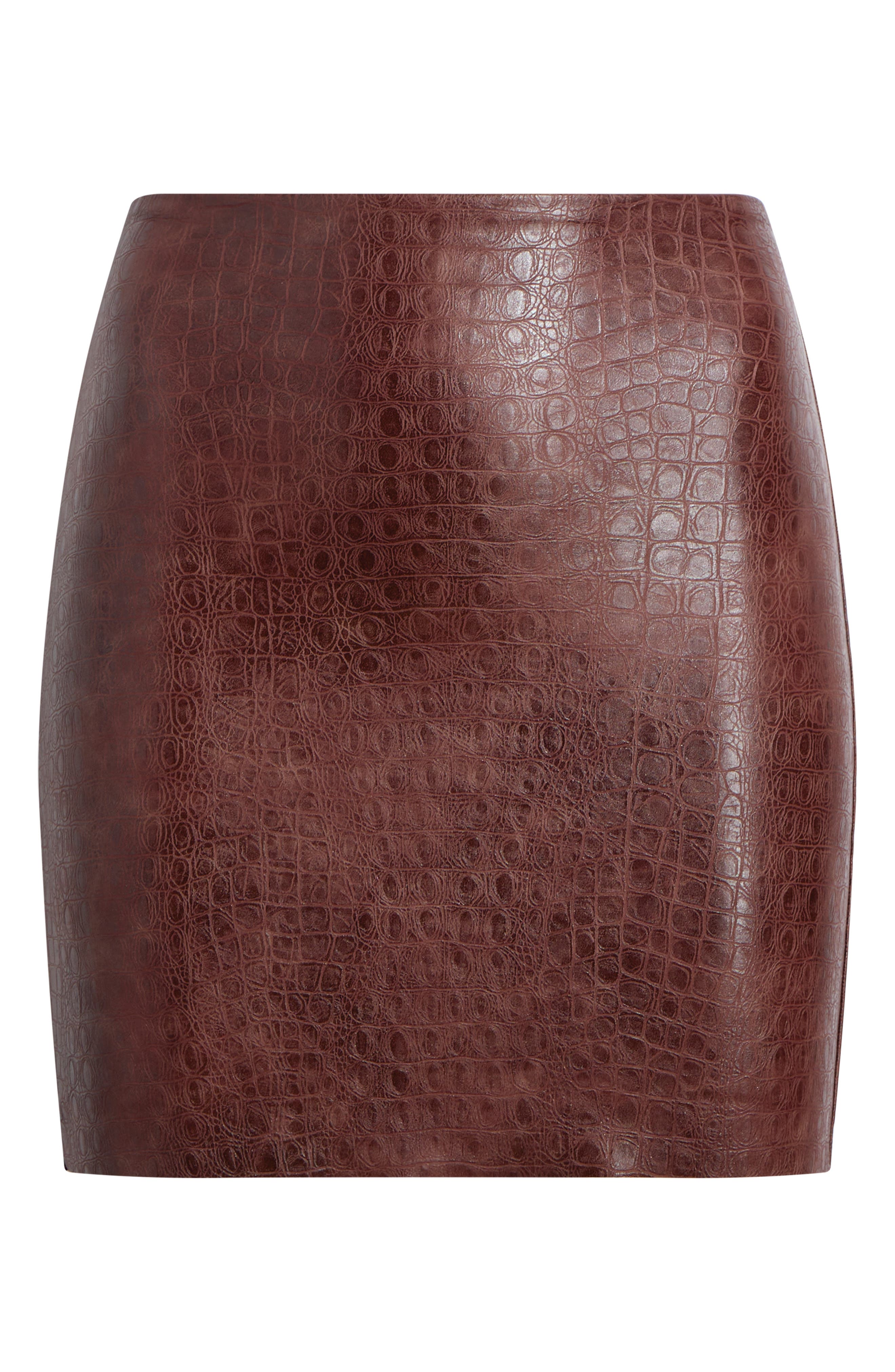 Commando Croc Embossed Faux Leather Miniskirt | Nordstromrack