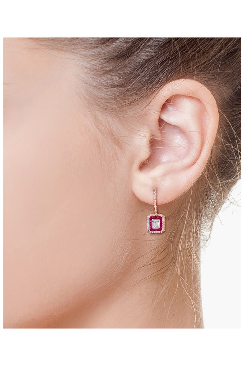 14K Rose Gold Diamond Ruby Drop Earrings - 0.9ct. (Women) | Nordstromrack