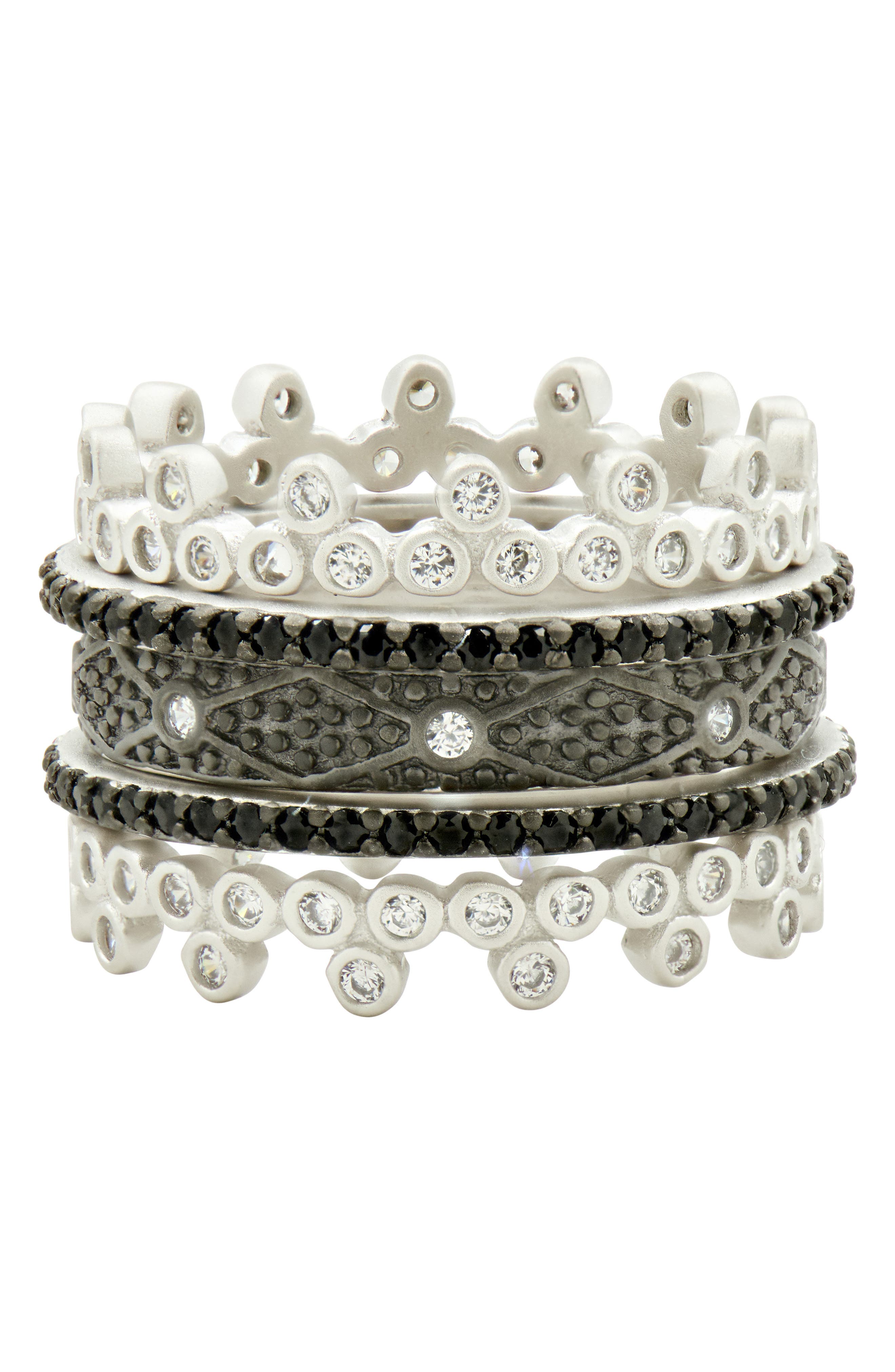 FREIDA ROTHMAN Industrial Finish 5-Set Stackable Rings | Nordstrom