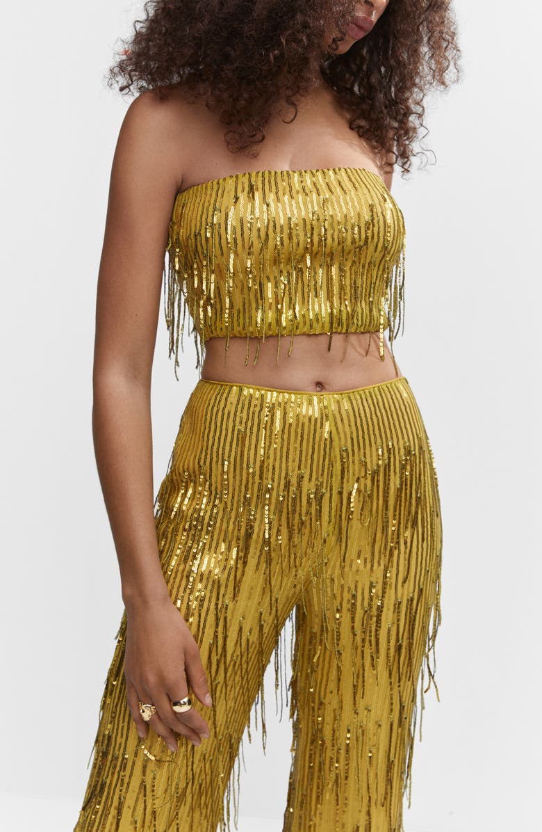 MANGO Sequin Fringe Pants | Nordstrom