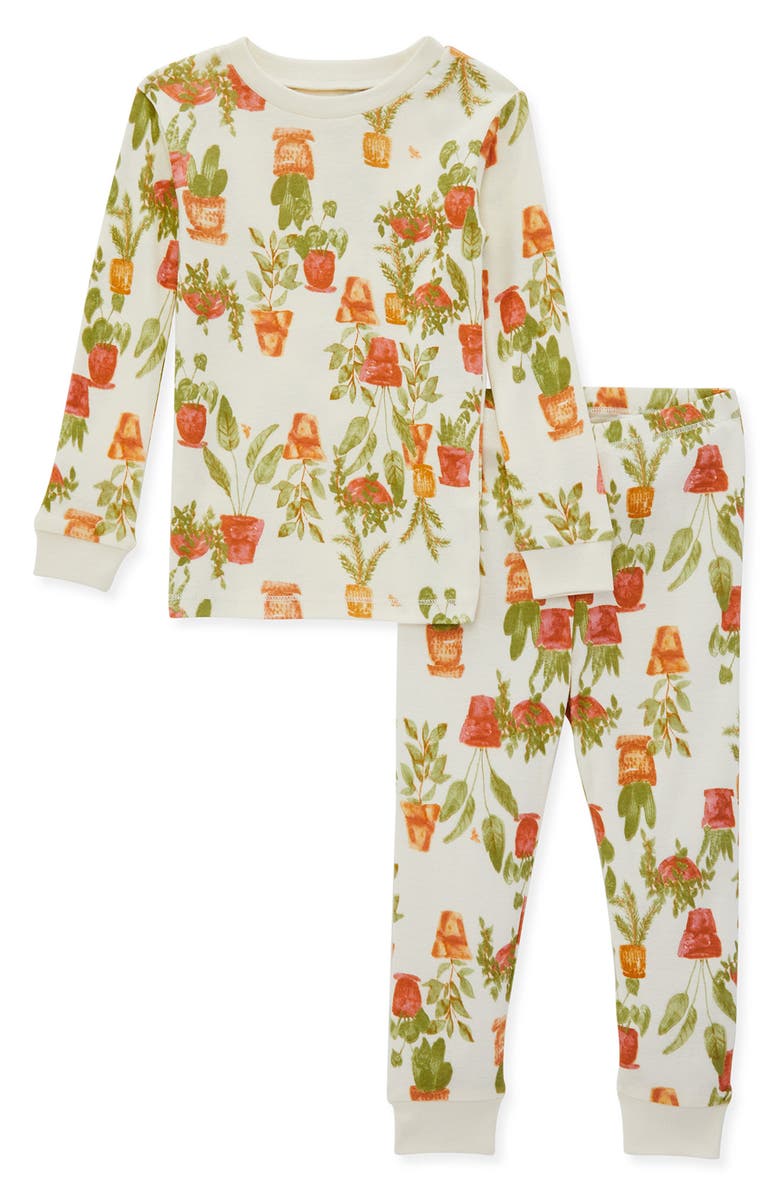 Burt's Bees Kids' Potted Plant Fitted Two-Piece Cotton Pajamas ...