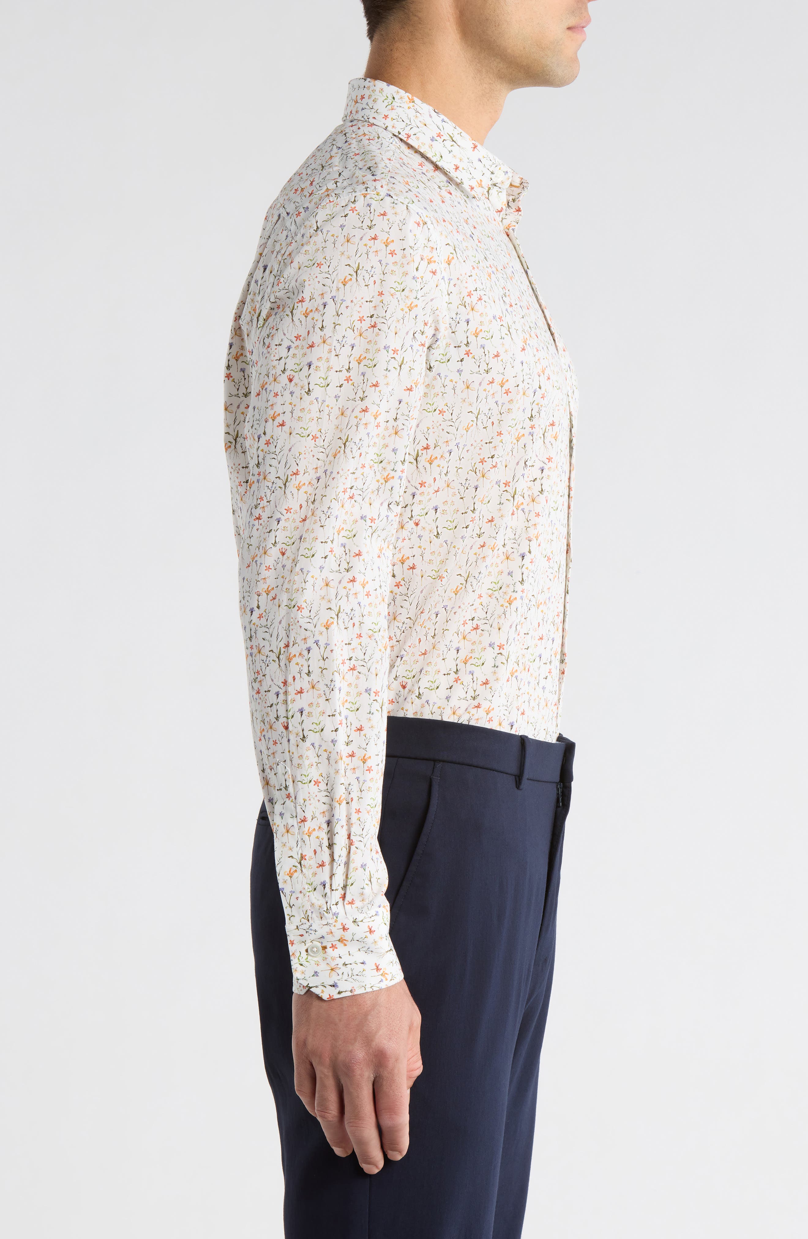 Paul Smith Tailored Fit Floral Organic Cotton Button-Up Shirt | Nordstrom