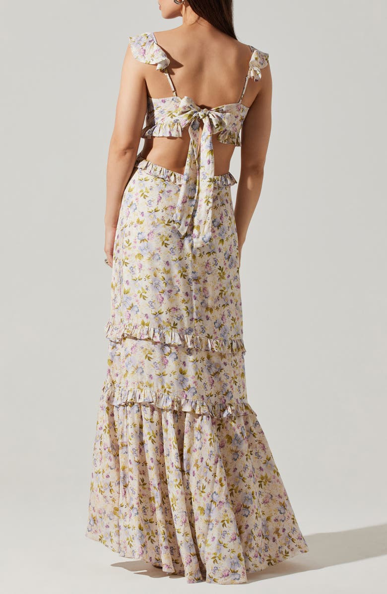 ASTR the Label Cassis Floral Cutout Maxi Dress | Nordstromrack