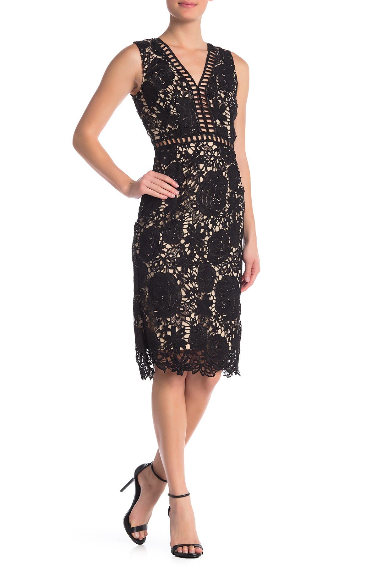 Love By Design Lace & Lattice Midi Dress | Nordstromrack