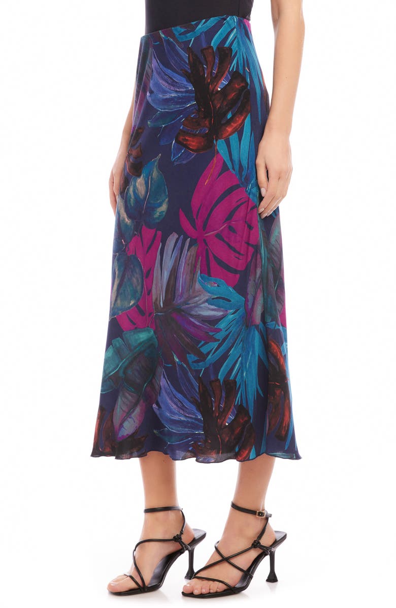 Karen Kane Palm Print Bias Cut Midi Skirt | Nordstromrack