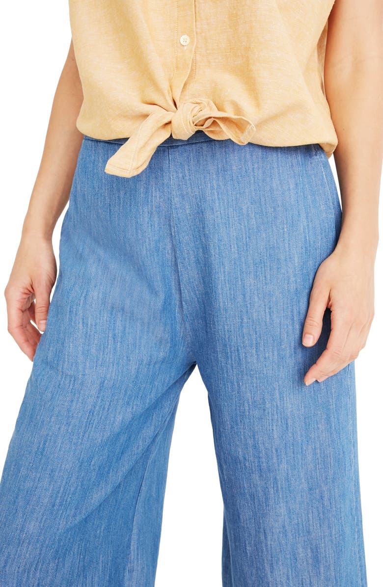 Madewell Huston Pull-On Chambray Crop Pants | Nordstromrack