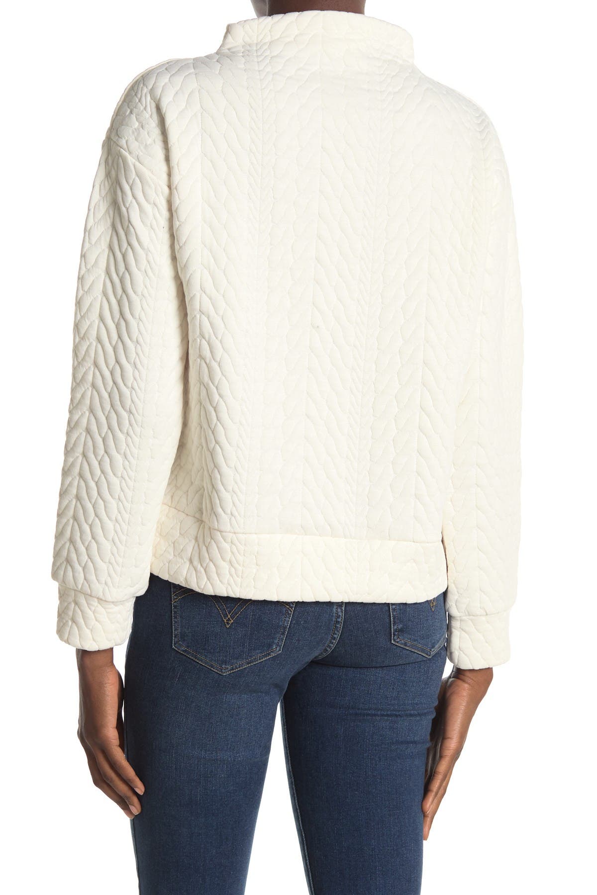 FOR THE REPUBLIC Long Sleeve Funnel Neck Scuba Top | Nordstromrack