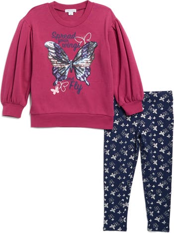 Flapdoodles Kids' Spread Your Wings And Fly Butterfly Top & Leggings ...